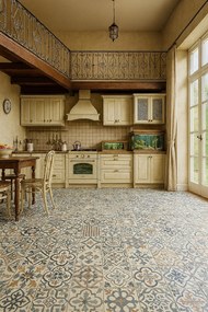 Beaulieu International Group, PVC podlaha - lino Livitex Retro 2793, na míru, šíře 3m,4m, vícebarevná, filc, chodba / předsíň