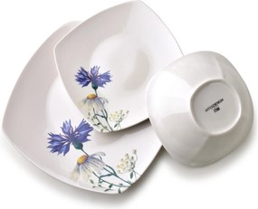 Porcelánová jídelní sada LEA Cornflower 18 ks bílá/modrá