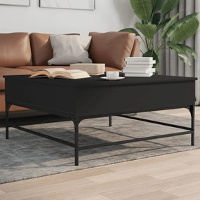 Konferenční stolek černý 95 x 95 x 45 cm kompozitní dřevo a kov