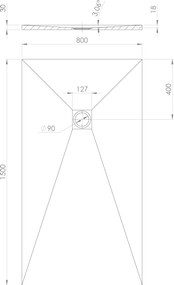 Polysan Polysan, TRENECA sprchová vanička z litého mramoru s možností úpravy rozměru 150x80cm, bílá matná, 84305.11