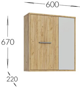 Casarredo Obývací stěna ZETA jasan zlatý/bílá