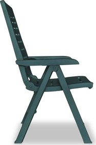 vidaXL Polohovatelné zahradní židle 2 ks plastové [43896] Barva: Zelená