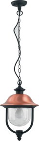 FAN LANT-VENEZIA-S1 Závěsné venkovní svítidlo VENEZIA černá/měď, 1xE27, IP44, 25 x 110 cm - FANEUROPE