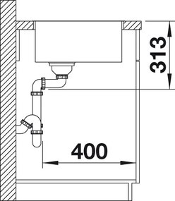 Granitový dřez Blanco SUBLINE 500 IF Steel Frame antracit s excentrem 521015