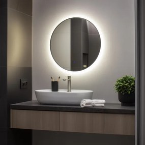 Brilagi - LED Koup. zrcadlo VENA BLACK LED/19W/230V 60 cm IP44 CRI 90 stmív.+CCT