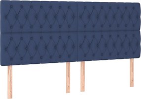 Box spring postel s matrací modrá 200x200 cm textil 3137427