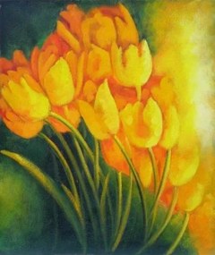 Žluté tulipány - 120 x 90 cm