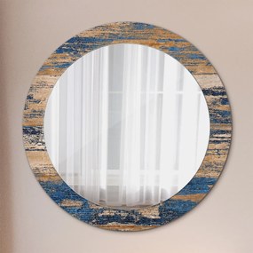Kulaté dekorativní zrcadlo Abstraktní dřevo fi 70 cm