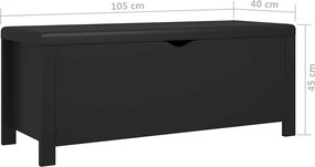 Úložný box s poduškou černá 105 x 40 x 45 cm kompozitní dřevo 326769