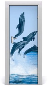 Fototapeta samolepící na dveře skákající delfíni 75x205 cm