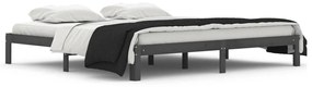 810387 vidaXL Rám postele šedý masivní borovice 200 x 200 cm