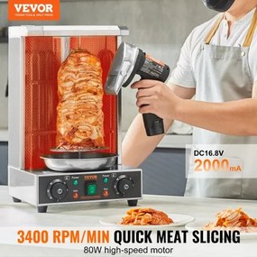 Elektrický nůž Shawarma Akumulátorový turecký kráječ na maso doner Kebab se