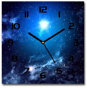 Wallmuralia Skleněné nástěnné hodiny čtverec Mlhovina 30x30 cm