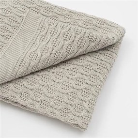 NEW BABY Bambusová pletená deka New Baby se vzorem 100 x 80 cm Cream