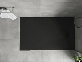 Mexen Hugo, obdélníková sprchová vanička SMC 150 x 80 cm, černá, černá krytka, 42708015-B