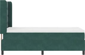 Postel s boxspringem s čelo Tmavě zelená 90 x 190 cm samet 3341987