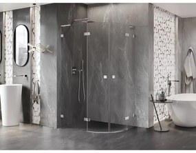 Mexen Lunar, L půlkruhový sprchový kout naklápěcí doleva 100 x 70 cm, 8mm čiré sklo, chromový profil, 833L-100L-070P-01-00
