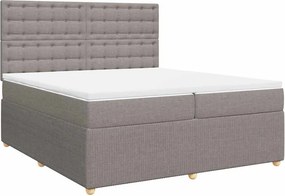 Box spring postel s matrací taupe 200x200 cm textil 3292181