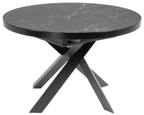 Černý kulatý rozkládací jídelní stůl s keramickou deskou ø 160 cm Vashti – Kave Home