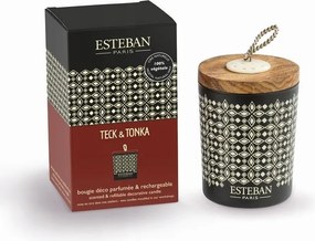 Esteban Paris Vonná svíčka 180 g Dekorativní Vůně Teck and Tonka