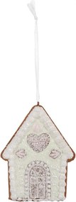 Závěsná dekorace zelená perníková chaloupka Frosted Ginger - 8*1*10 cm