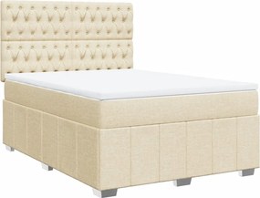 Box spring postel s matrací krémová 140x190 cm textil 3291675