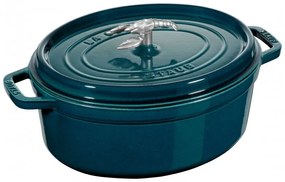 Staub Cocotte hrnec oválný s úchytem humra 31 cm/5,5 l mořská modř, 11773137