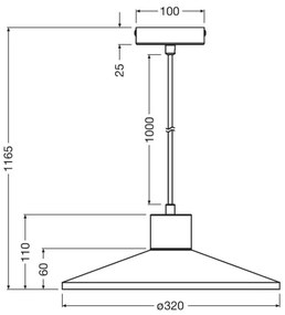 Ledvance - Lustr na lanku DECOR CONCRETE 1xE27/15W/230V pr. 32 cm beton šedá