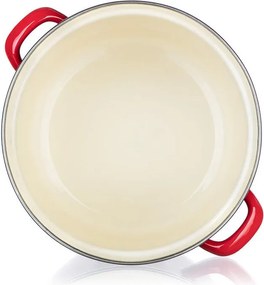 Smaltovaný hrnec s poklicí Red MILTON 3,4 l