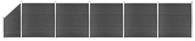 Set plotového dílce WPC 965 x (105–186) cm černý 3070441