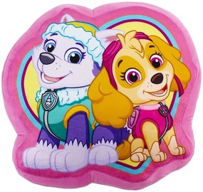 Tvarovaný 3D polštářek Tlapková patrola - Paw Patrol - Skye a Everest - 36 x 36 cm