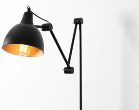 Nordic Design Černá kovová nástěnná lampa Cobain I.