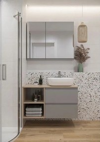 Cersanit - Moduo, otevřená závěsná skříňka pod desku 20cm, dub, K116-020