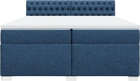 Box spring postel s matrací modrá 200x200 cm textil 3288308