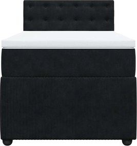 Box spring postel s matrací černá 90x200 cm samet 3289940