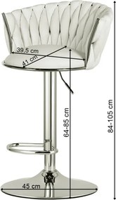 Sada dvou barových židlí MIG sametová, zlatá / černá (2 ks)