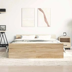 Rám postele s hlavovým a nožním čelem dub sonoma 120 x 200 cm 3203742
