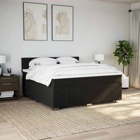 Box spring postel s matrací černá 180x200 cm textil 3289442