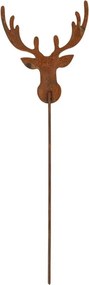 Rustikální rezavý zápich jelen Deer Rust - 9*1*29 cm