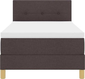 Postel s boxspringem s polštářem Tmavě hnědá 80 x 200 cm textil 3338877