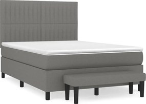 Box spring postel s matrací tmavě šedý 140 x 190 cm textil 3136750