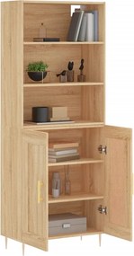 Skříň highboard dub sonoma 69,5 x 34 x 180 cm kompozitní dřevo 3189944