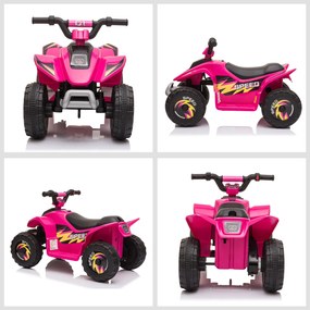 HOMCOM Elektrický čtyřkolový vůz pro děti 18-36 měsíců Elektrické ATV s možností jízdy vpřed a vzad 6V bateriový pohon 20 kg max. zatížení 72x40x45,5…