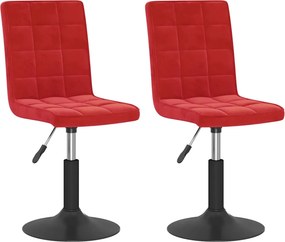 Otočné jídelní židle 2 ks vínové samet 335747