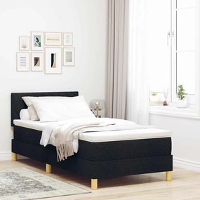Postel s boxspringem s polštářem Černá 90 x 200 cm textil 3338967