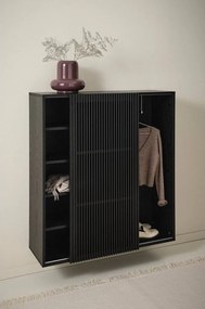Černá předsíňová sestava v dekoru jasanu 110x120x40 cm Sion – Jotex