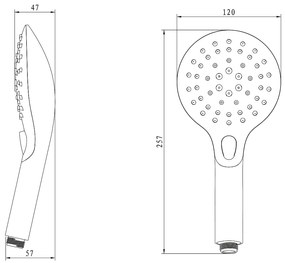 Sapho, Ruční sprcha s tlačítkem, 6 režimů sprchování, průměr 120mm, ABS/chrom, 1204-21