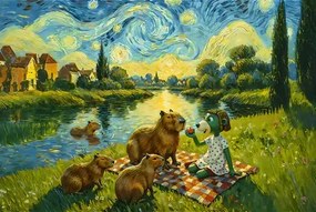 TREFL Puzzle Krmení kapybar / 100 dílků / 41 x 27,5 cm