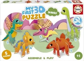 EDUCA Moje první 3D puzzle Dinosauři 5v1 / 5 figurek / 3-5 dílků