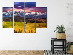 Vícedílný obraz Krajina S Polskými Tatrami 3D Nedostatek Nedostatek Plátno Canvas 160x120